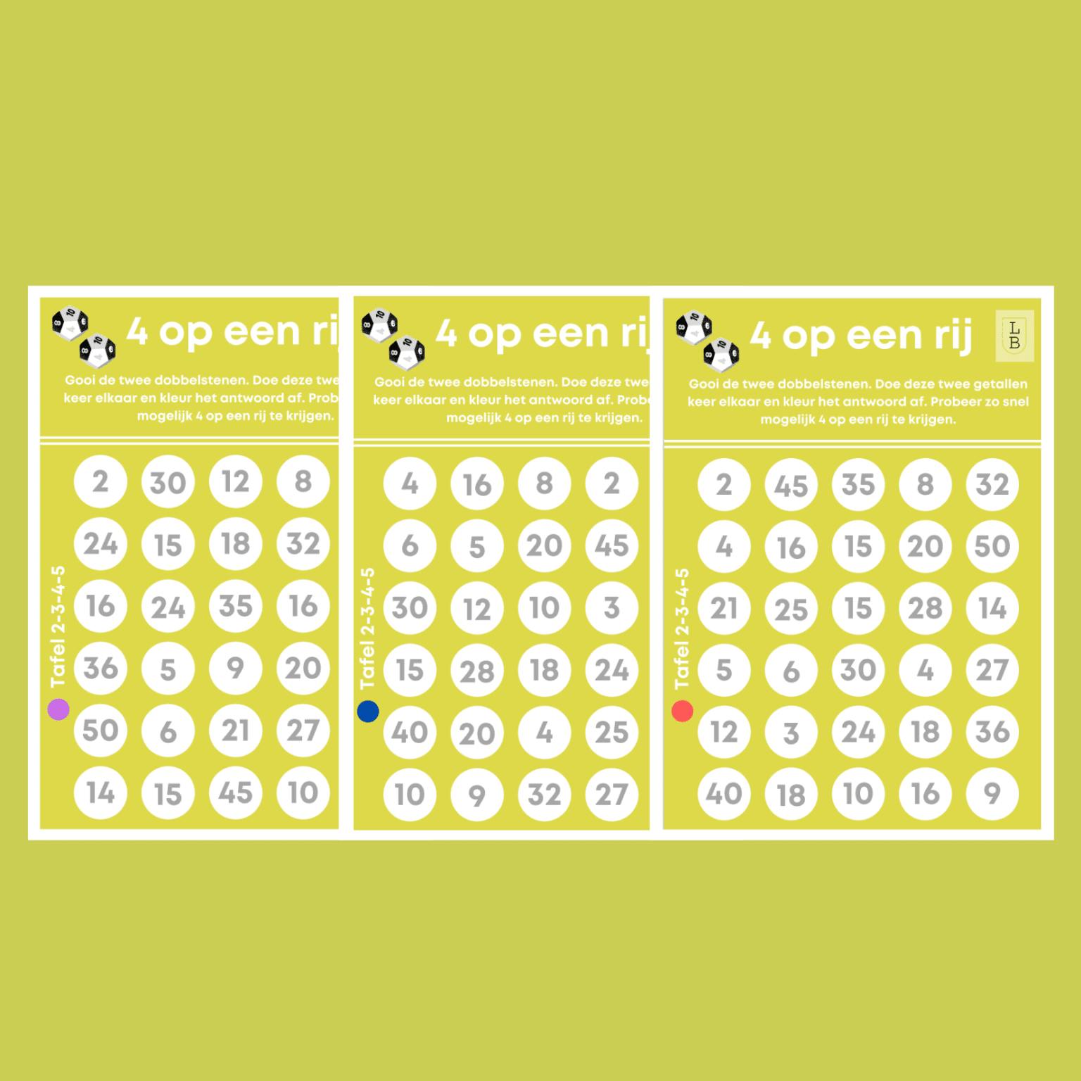 Vier op een rij - Tafelsommen 2-3-4-5 | Groep 4 t/m 8 | Bijles Juf Laura